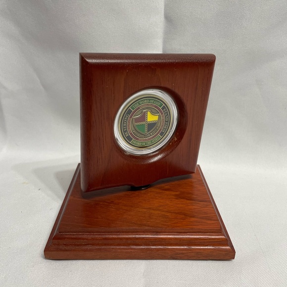 Accents | Military Challenge Coin Spinning Display Wood Good Condition ...